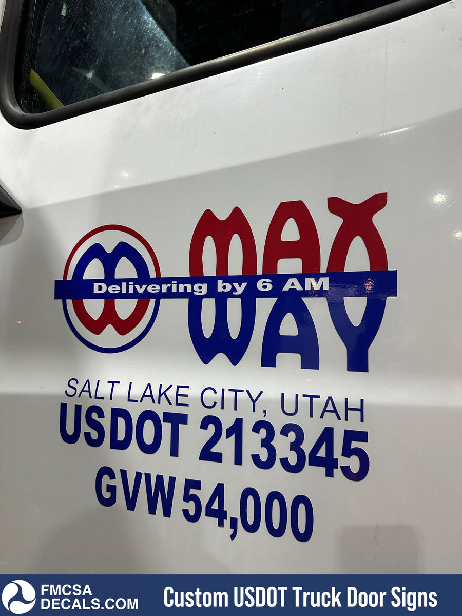 Custom USDOT Truck Door Decals For Customer – FMCSA Decals