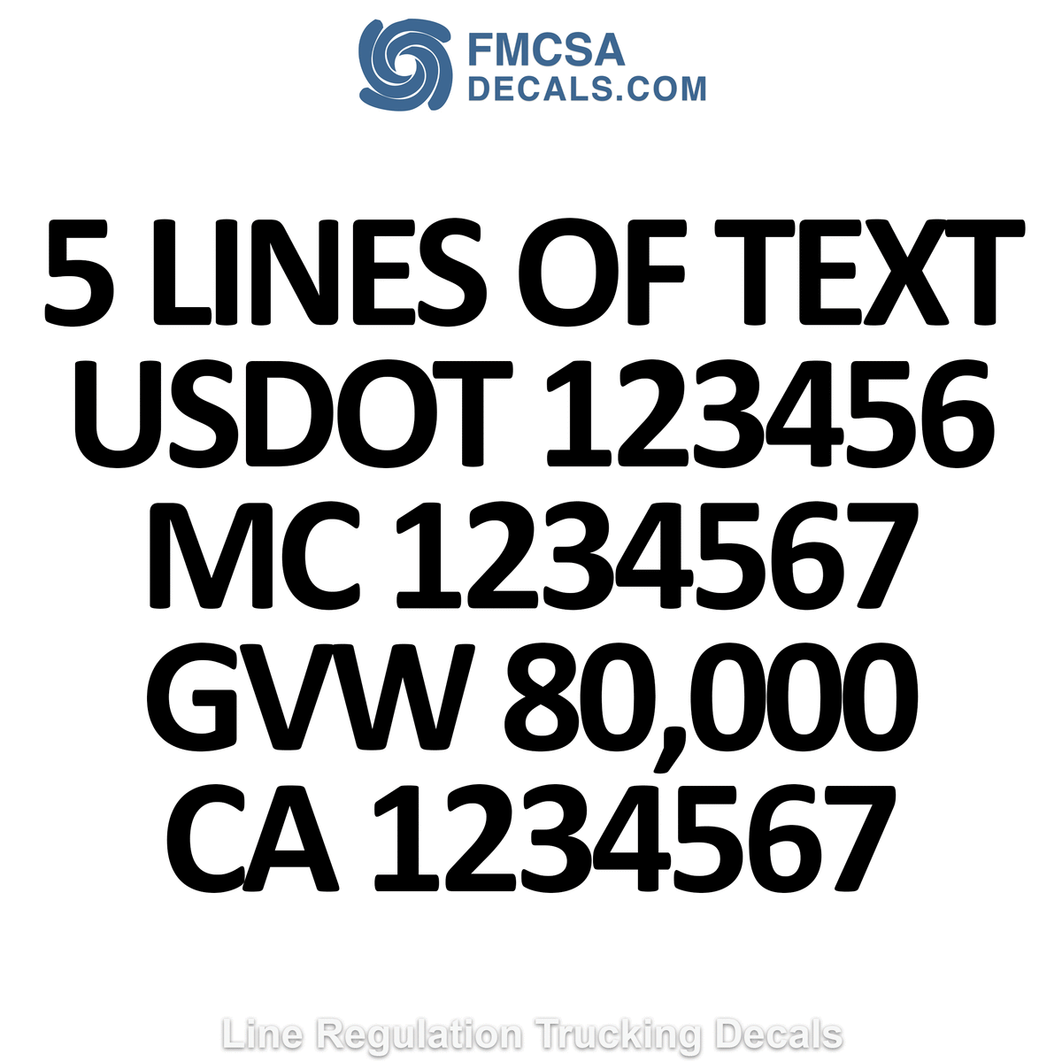 Line Regulation Decals – FMCSA Decals