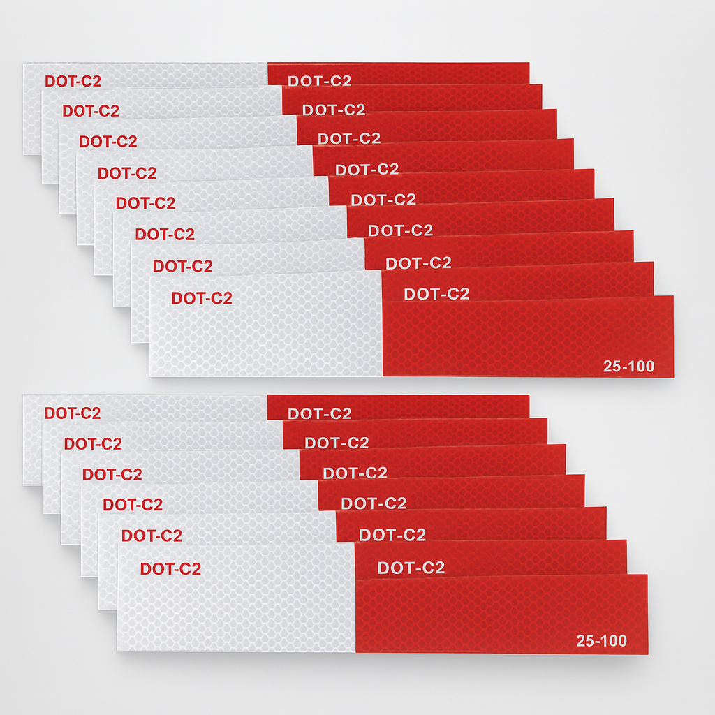 Magnetic DOT Reflectors | 2" x 12" Red & White Magnetic Reflective DOT ...