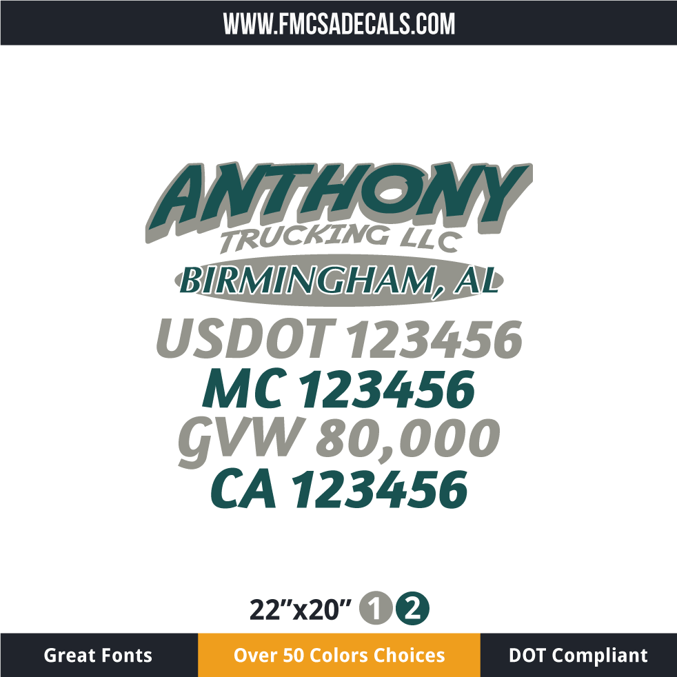 Custom US DOT & FMCSA Regulation Decals & Stickers for Business – FMCSA ...