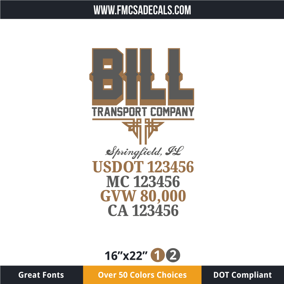 Custom US DOT & FMCSA Regulation Decals & Stickers for Business – FMCSA ...