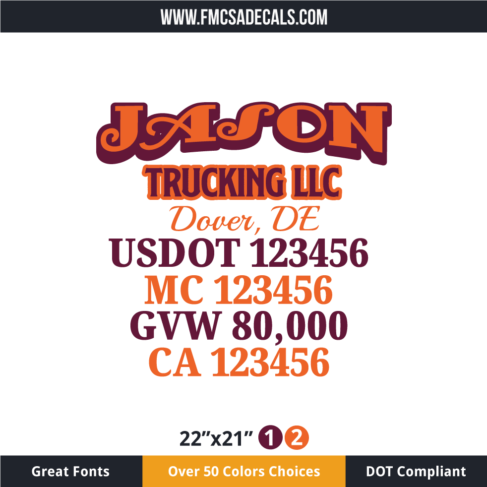 Custom US DOT & FMCSA Regulation Decals & Stickers for Business – FMCSA ...