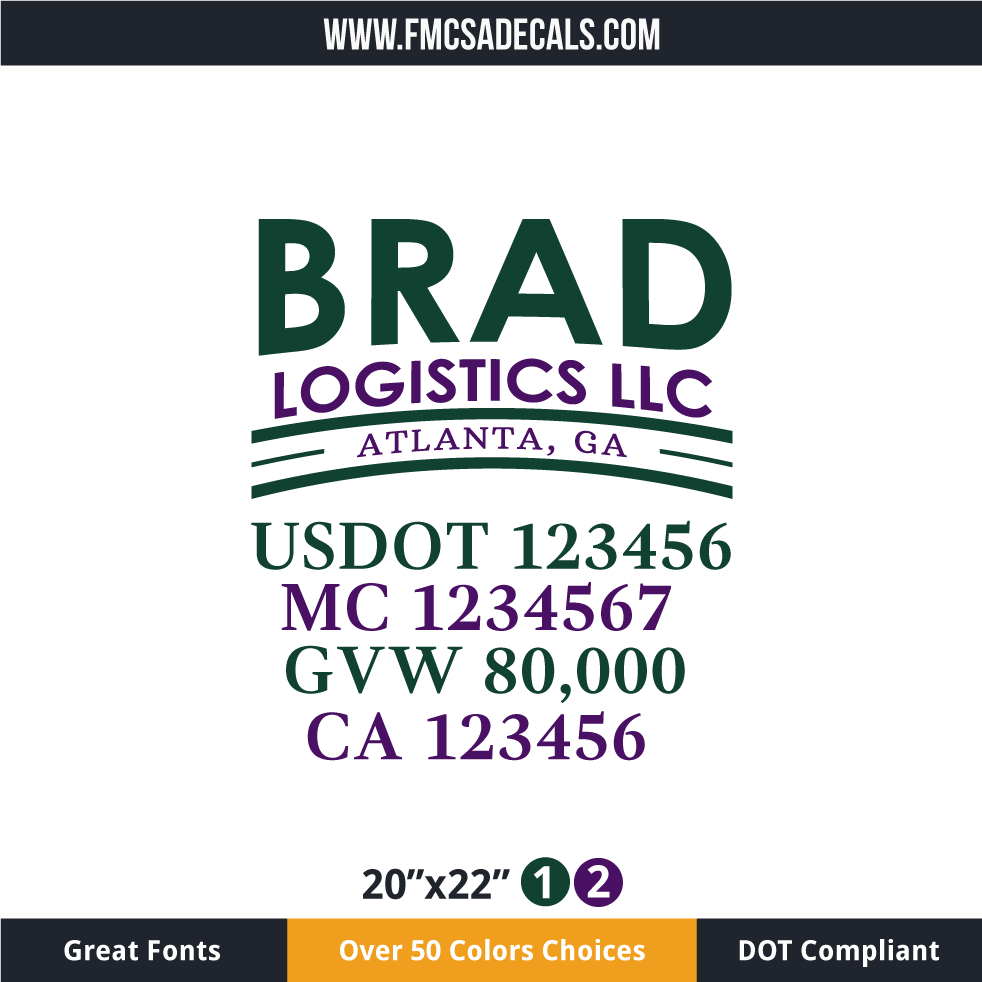 Custom US DOT & FMCSA Regulation Decals & Stickers for Business – FMCSA ...