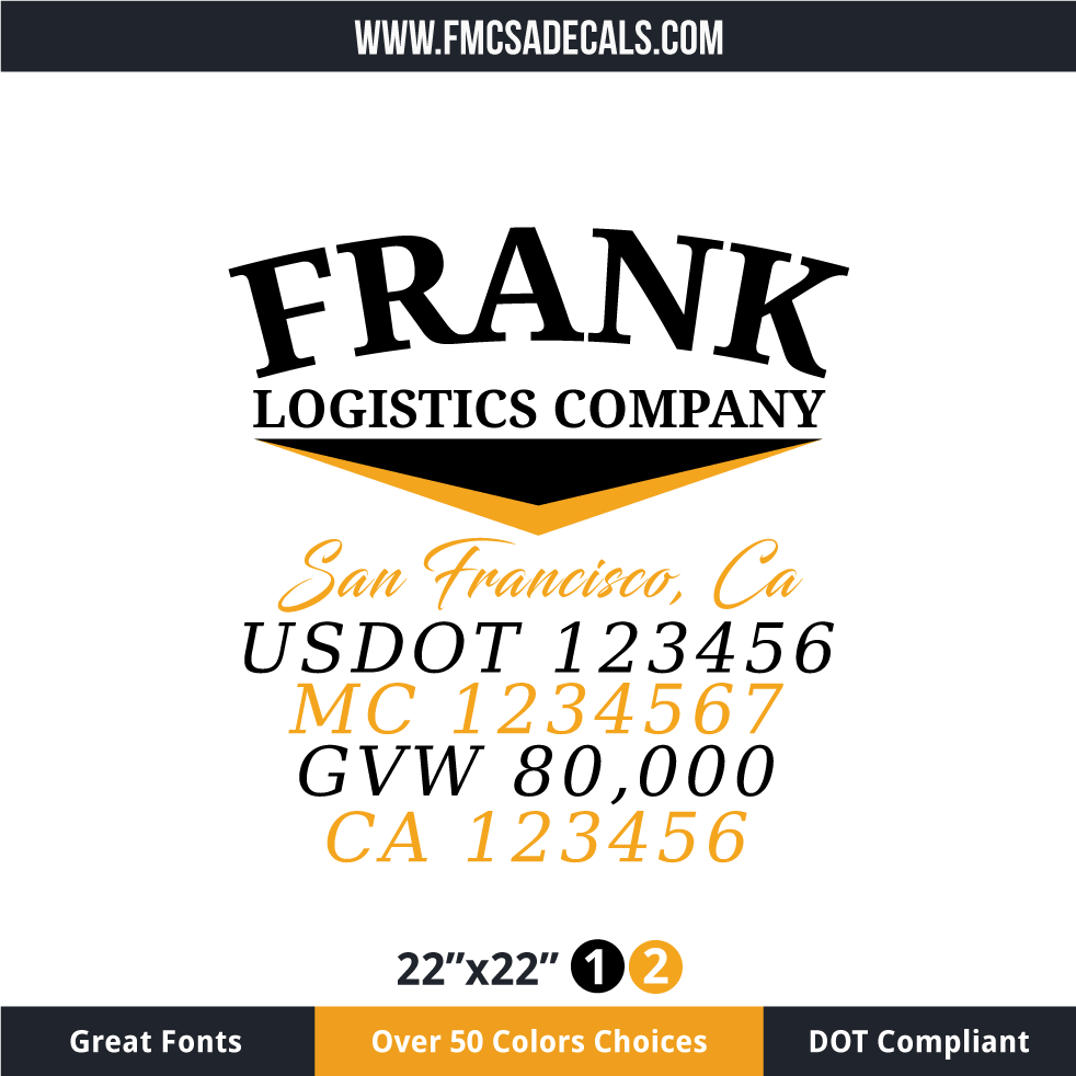 Custom US DOT & FMCSA Regulation Decals & Stickers for Business – FMCSA ...