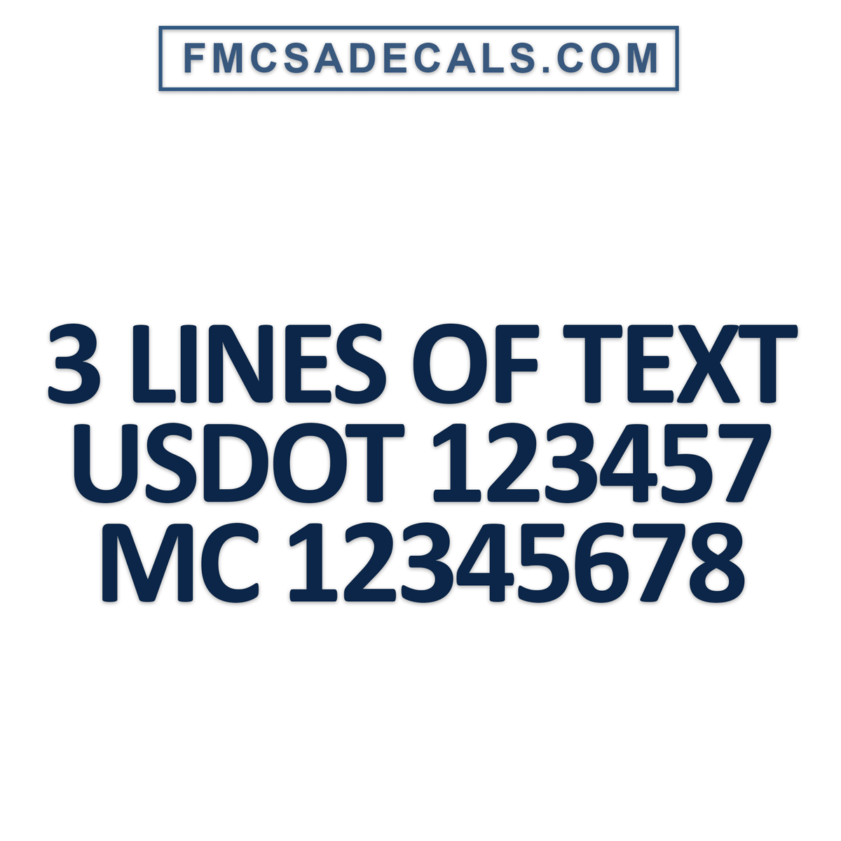 3 Lines of Text Decal (Set of 2) – FMCSA Decals