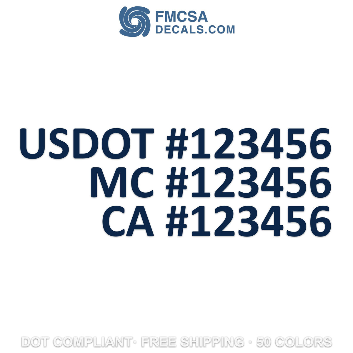 USDOT, MC & CA Number Decal Sticker (Set of 2) – FMCSA Decals