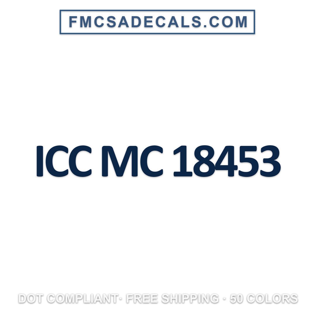 ICC MC Number Truck Decal (Set of 2) – FMCSA Decals