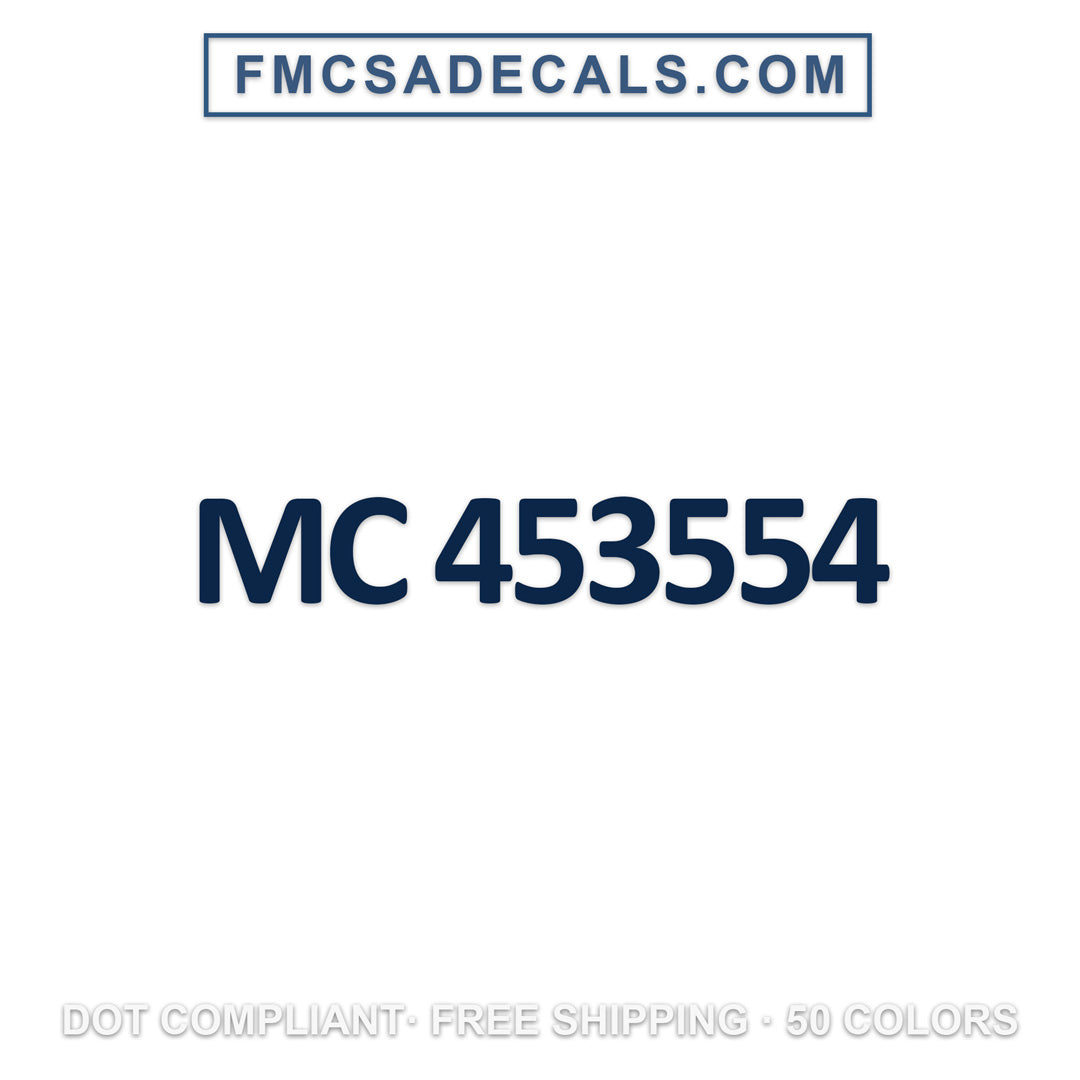MC Number Truck Decal (Set of 2) – FMCSA Decals