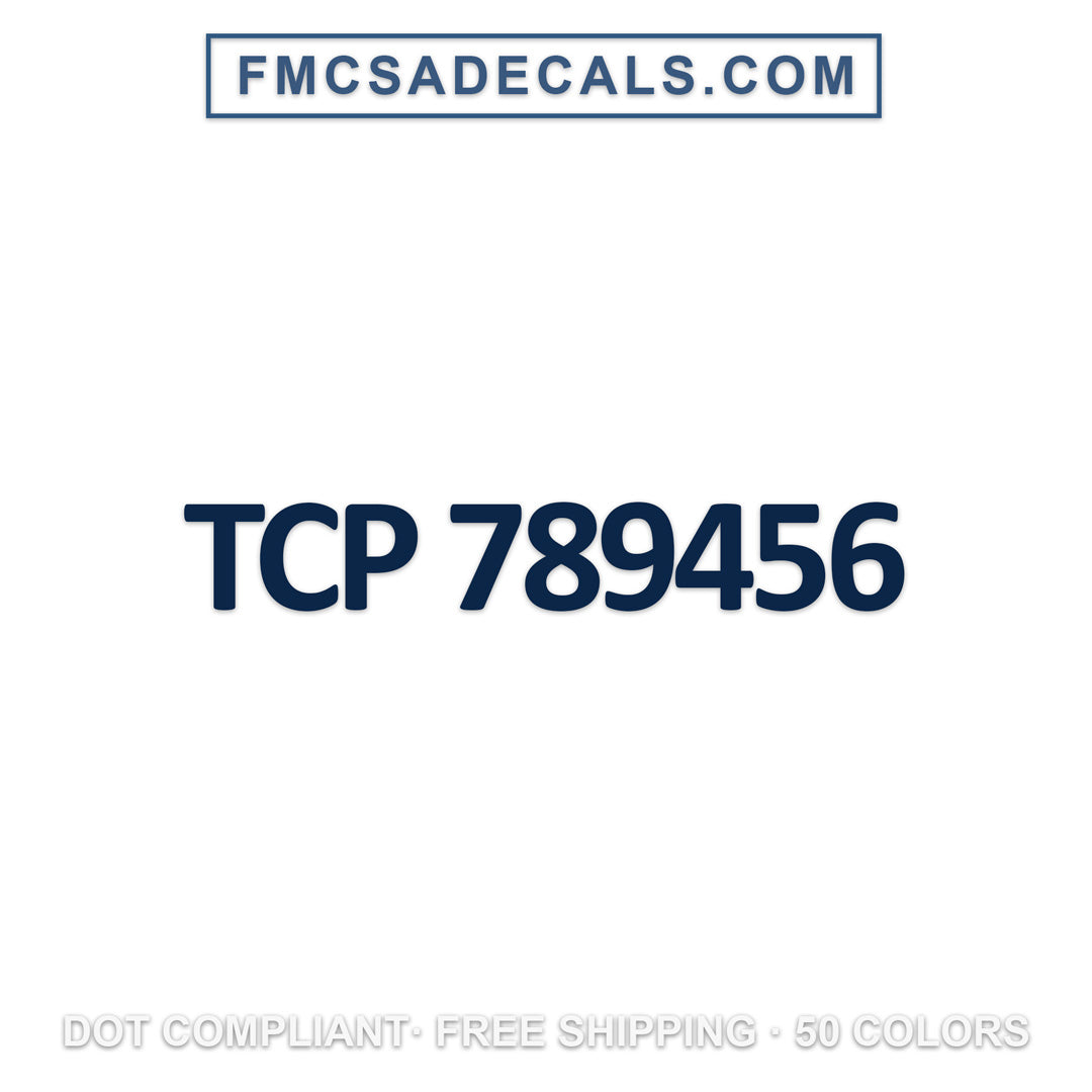 TCP Number Decal (Set of 2) – FMCSA Decals