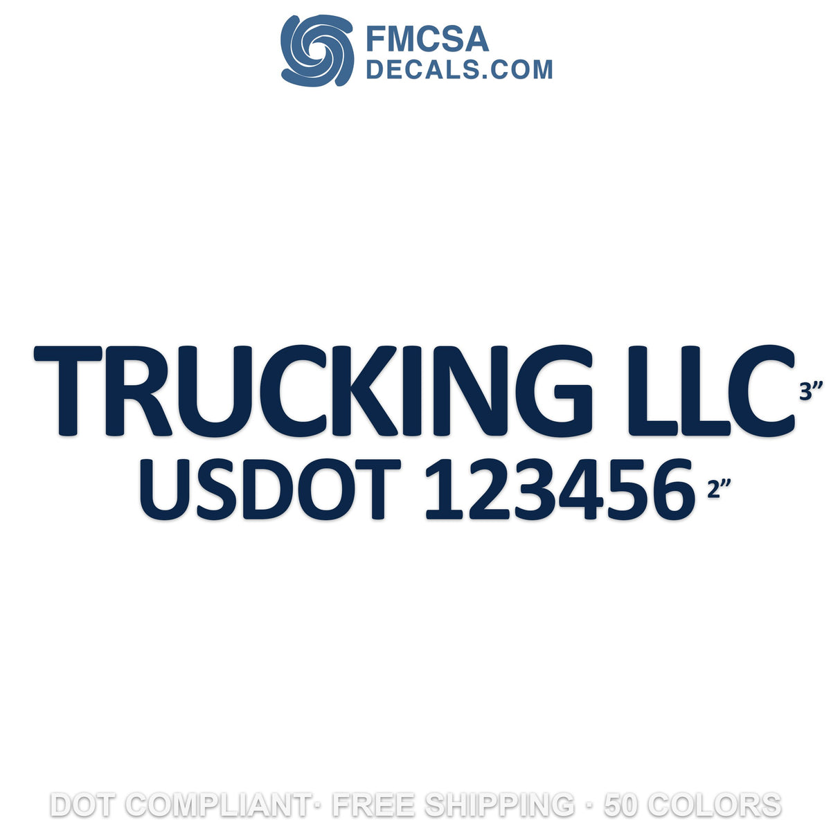 Trucking Company Name with USDOT Number Sticker Decal (Set of 2 ...