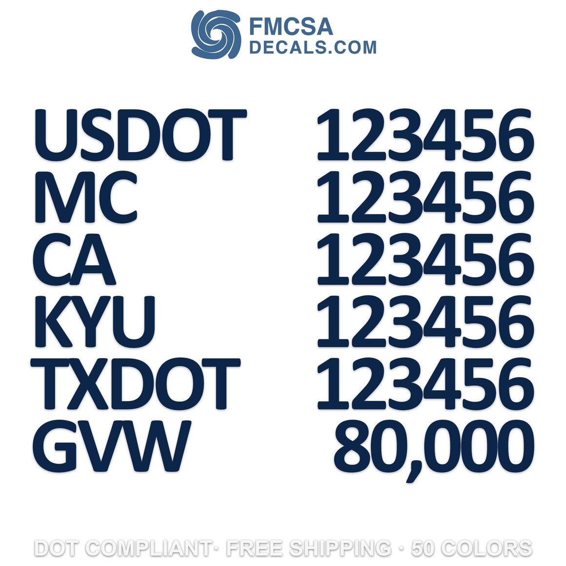 Custom US DOT & FMCSA Regulation Decals & Stickers for Business – FMCSA ...